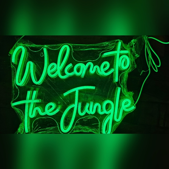 Other | Welcome To The Jungle Neon Green Sign | Poshmark